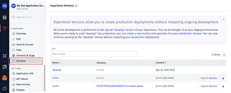 Experience Versions Losant Documentation