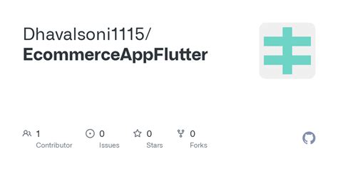 GitHub Dhavalsoni EcommerceAppFlutter