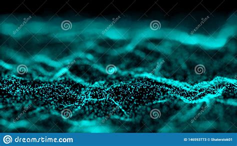 Wave Of Particles Abstract Particle Data Visualization Abstract