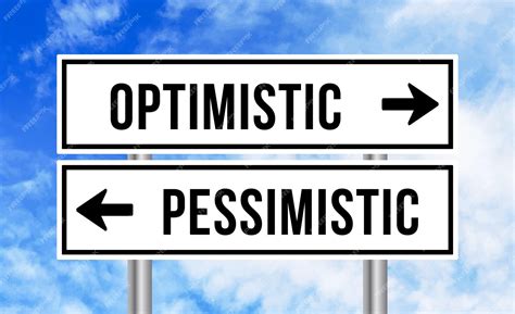 Premium Photo Optimistic Or Pessimistic Road Sign On Cloudy Sky Background
