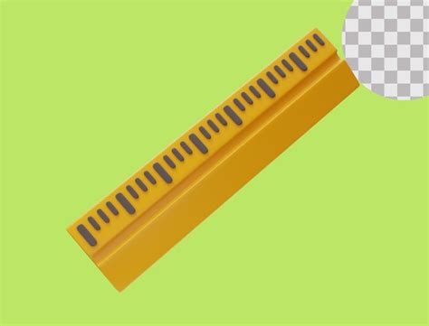 Premium Psd 3d Icon Of Yellow Ruler Measurement Tool Education Tool For Measuring Lengths