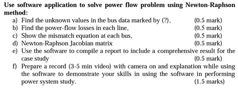 Use Software Application To Solve Power Flow Problem Chegg