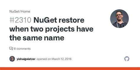 nuget restore when two projects have the same name · issue 2310