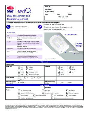Fillable Online CVAD Assessment And Documentation Tool Fax Email Print PdfFiller