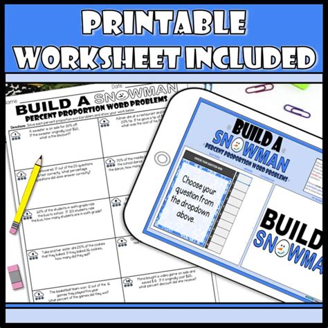 Percent Proportion Part Whole Percent Word Problems Winter Digital