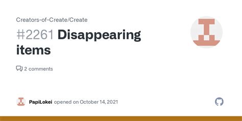 Disappearing Items · Issue 2261 · Creators Of Createcreate · Github