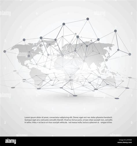 Cloud Computing And Networks Concept With World Map Global Digital Network Connections