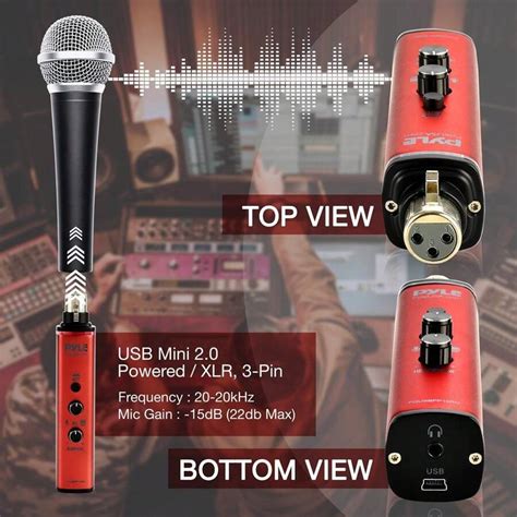 Microphone Xlr To Usb Adaptor Usb Mic Interface With Volume Control