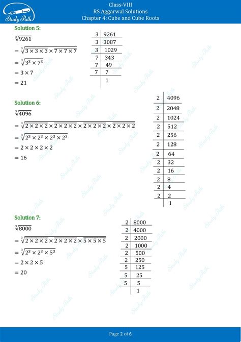 Cube And Cube Roots Chapter Exercise C RS Aggarwal Class Solutions