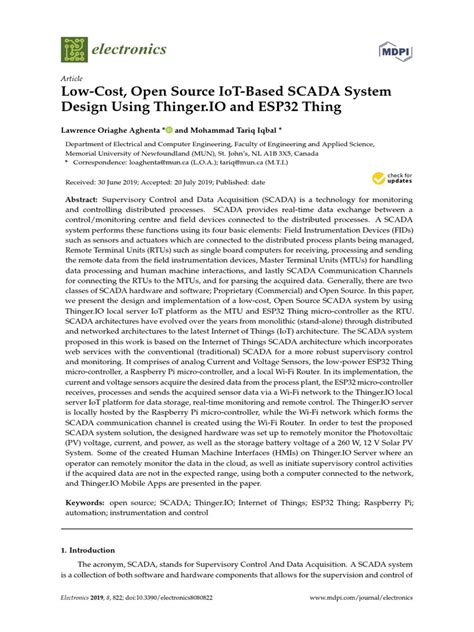 Electronics Low Cost Open Source Iot Based Scada System Design Using