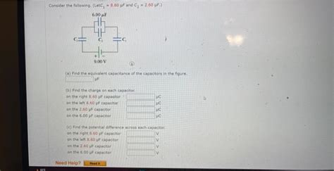 solved consider the following let c1 8 60μf and c2 2 60μf1