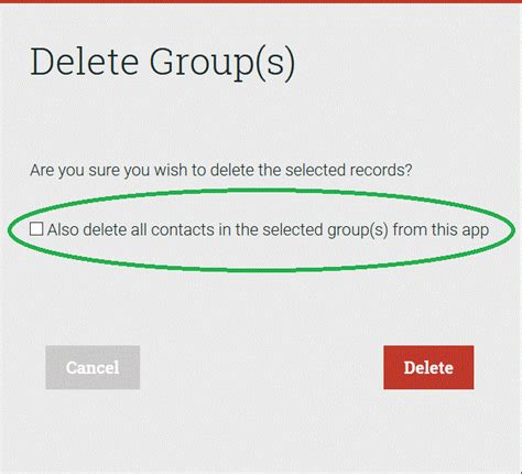 Groups Delete With Or Without Contacts PastorsLine
