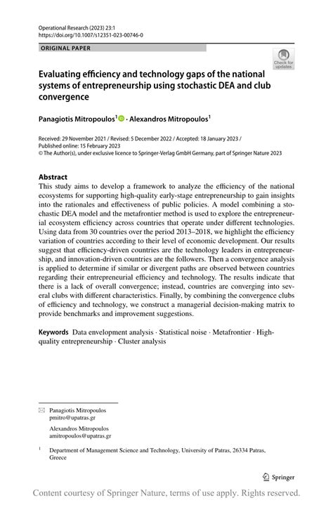 Evaluating Efficiency And Technology Gaps Of The National Systems Of