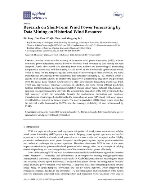 Pdf Research On Short Term Wind Power Forecasting By Data Mining On Historical Wind Resource