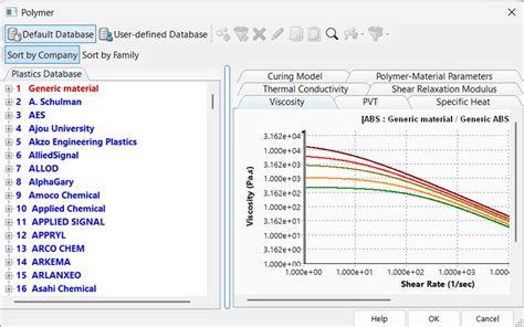 customizing material database by importing or creating material in