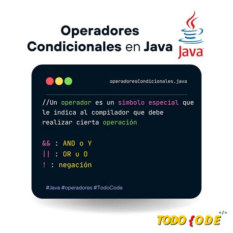 Todocode ¿qué Operadores Condicionales Hay En Java