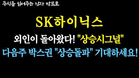 Sk하이닉스 주가전망 미래에셋 모건스탠리 저격 칭찬합니다 추세 전환시그널 무조건 홀딩하세요 Youtube