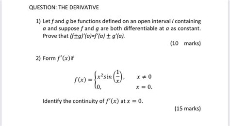 Solved 1 Let F And G Be Functions Defined On An Open