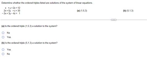 Solved Determine Whether The Ordered Triples Listed Are