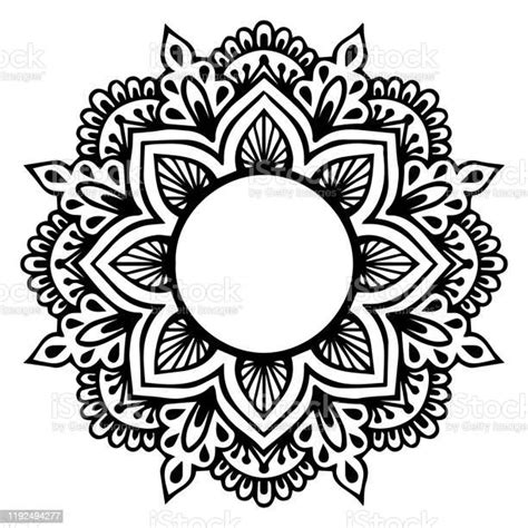 만다라 원형 패턴은 멘디 헤나 문신 배경에 대한 꽃 민족 스타일의 장식 장식 펜 그려진 낙서의 벡터 그림 0명에 대한 스톡 벡터 아트 및 기타 이미지 Istock