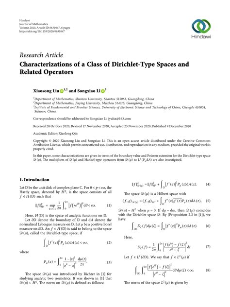 Pdf Characterizations Of A Class Of Dirichlet Type Spaces And Related