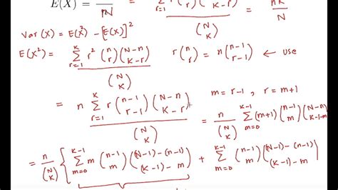 Hypergeometric Distribution Variance Youtube