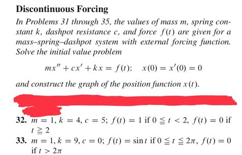 Solved Discontinuous Forcingin Problems 31 ﻿through 35 ﻿the