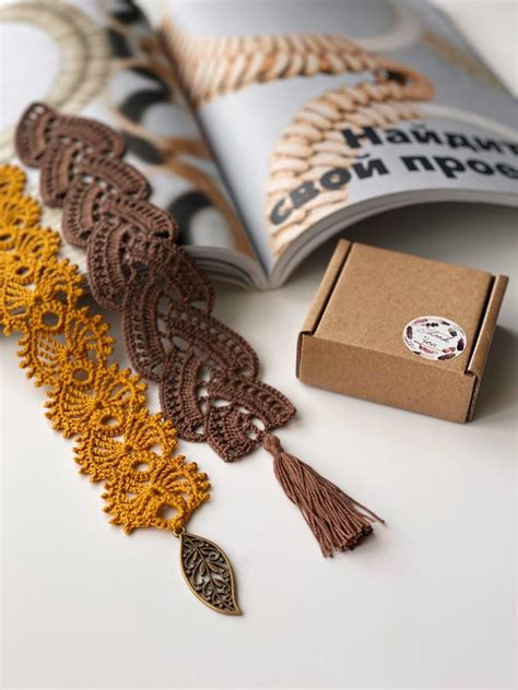 Винтажные вязаные закладки для книг