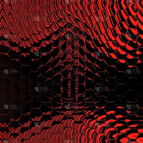 球形六角形马赛克深红和黑色颜色的图案和设计素材 花瓣网