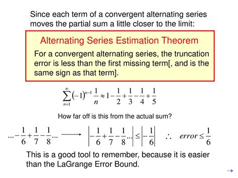 alternating series estimation theorem review for final