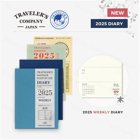 Travelers Notebook Refill Passport Size 2025 Diary Weekly Plann
