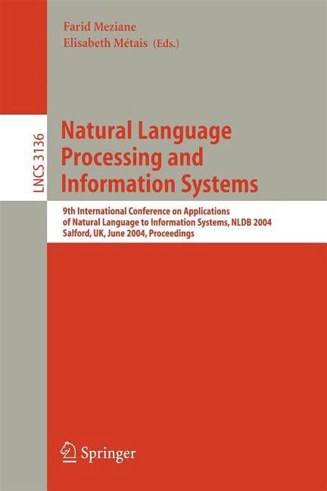 Lecture Notes In Computer Science Natural Language Processing And Information Systems 9th