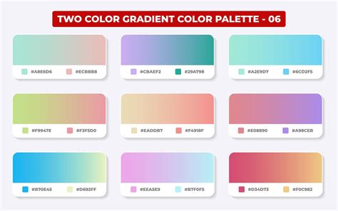 Gradient Color Palette With Color Codes In Rgb Or Hex Catalog Trendy Colors Gradient Swatches