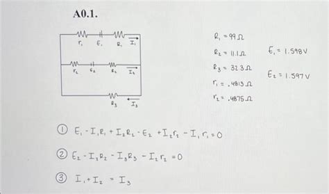 Solved Part Kirchloff S Loop Law Q Plugging In Your Chegg