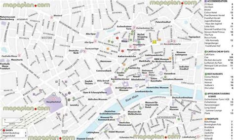 Frankfurt Maps Top Tourist Attractions Free Printable City Street
