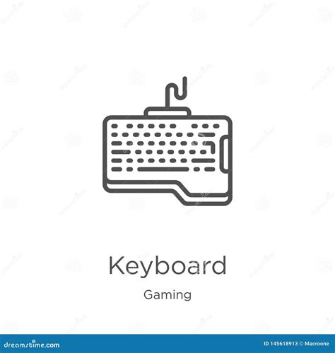 Keyboard Icon Vector From Gaming Collection Thin Line Keyboard Outline