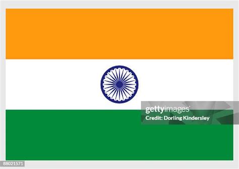 Illustration Of National Flag Of India Horizontal Tricolor Of Deep