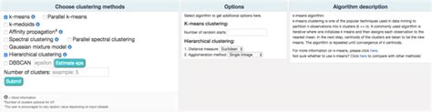 A Partial Snapshot Of Clustereng User Interface Showing A Choice Of