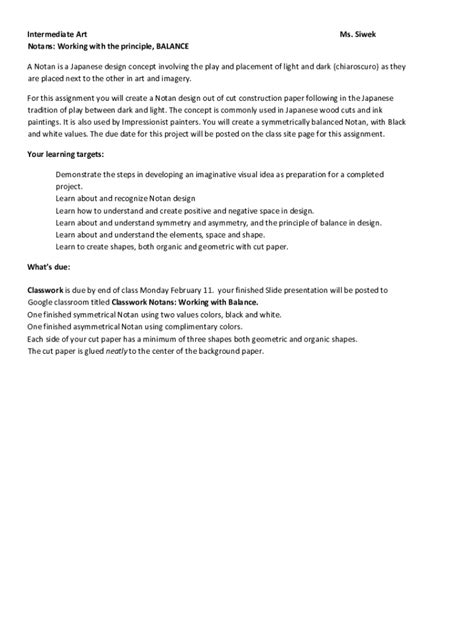 Fillable Online Olean Intermediate Middle School Artist Statements Fax Email Print Pdffiller