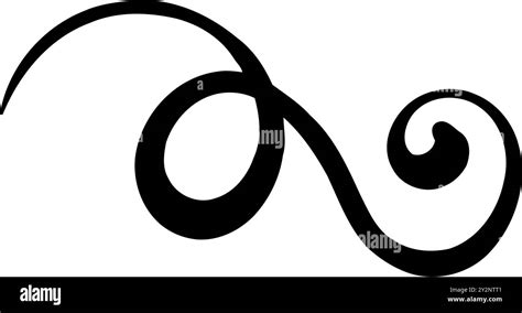 Curl Calligraphy Graphic Line Romantic Pattern Border Design Element In Vintage Style