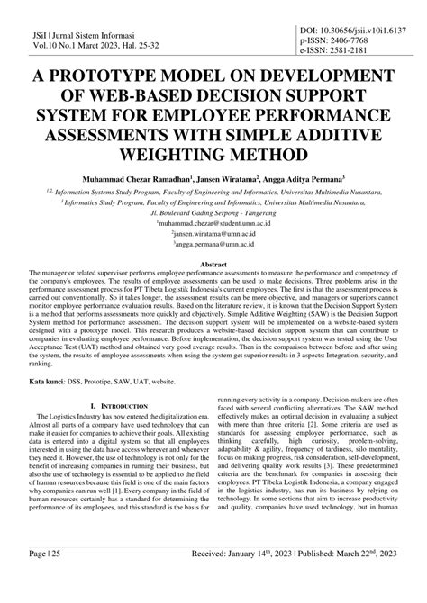 pdf a prototype model on development of web based decision support