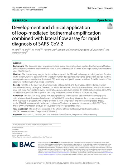 Pdf Development And Clinical Application Of Loop Mediated Isothermal Amplification Combined