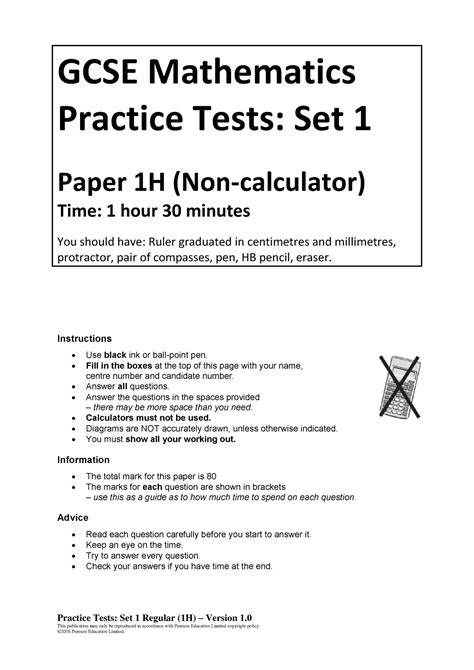 Edexcel Practice Mock Set 1 Paper 1h Practice Tests Set 1 Regular Edexcel Practice Mock Set 1 Paper 1h Practice Tests Set 1 Regular