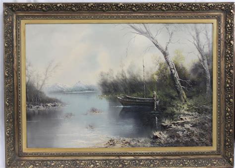 Bid Now Karl Schmidbauer German 1921 1998 Lakeshore With Distant