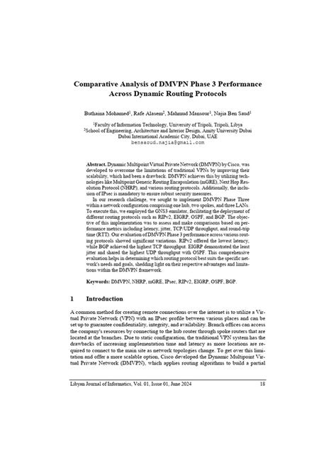 Comparative Analysis Of Dmvpn Phase3 Performance Across Dynamic Routing Protocols Pdf