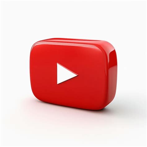 glossy 3d youtube play button isolated on white premium ai generated