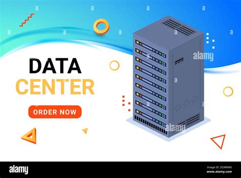 Isometric Data Center Technology Server Backup Big Block Storage