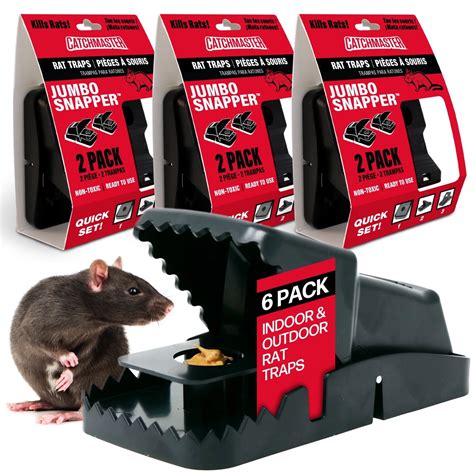 Catchmaster Snapper Jumbo Rat Trap 6 Pk Rat Traps Indoor For Home