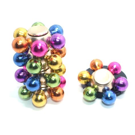 Sex Färgglada Ball Legering Fidget Spinner Hand Sp Grandado