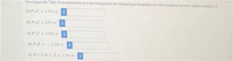use appendix table ill to determine to 5 decimal
